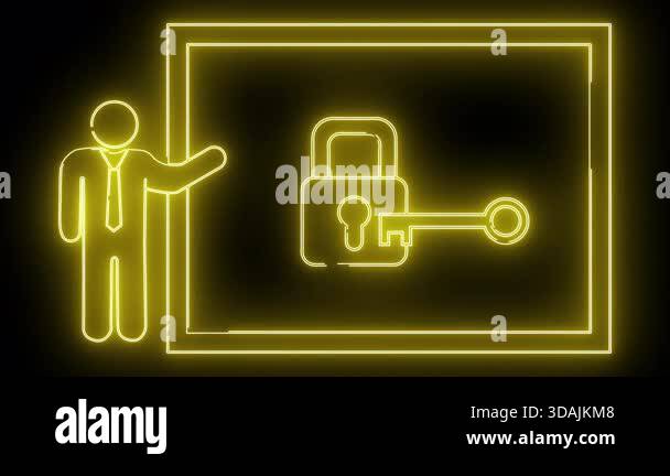 Yellow key lock illustration Stock Videos & Footage - HD and 4K Video ...