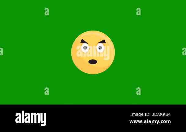 green emoticon face, flat style. vector illustration Stock Video ...