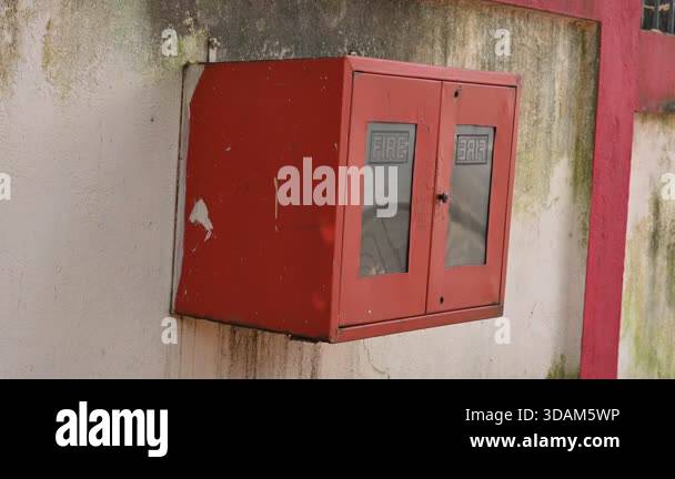 Red Fire Safety Cabinet. rectangular, red cabinet, fire hose or fire ...