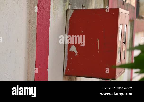Red Fire Safety Cabinet. rectangular, red cabinet, fire hose or fire ...