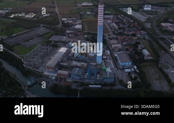 The Cassano d Adda thermoelectric power plant. Italy. Gas reburning ...