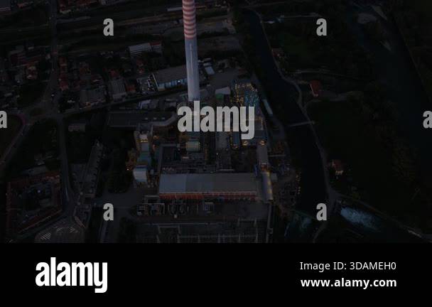 The Cassano d Adda thermoelectric power plant. Italy. Gas reburning ...