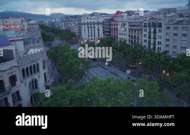 Panorama on Barcelona city from Columbus monument.Barcelona. Spain ...