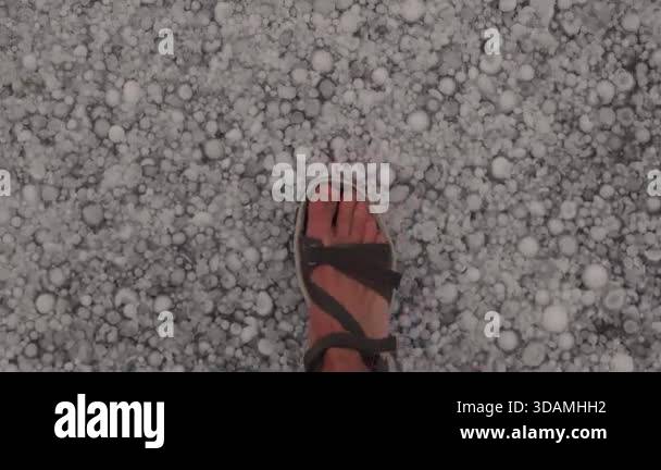 Extreme weather hail rain storm on the streets. High quality 4k footage ...