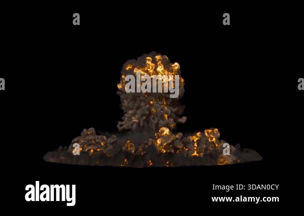 Isolated Huge Nuke Blast from the ground with high and large smoke ...