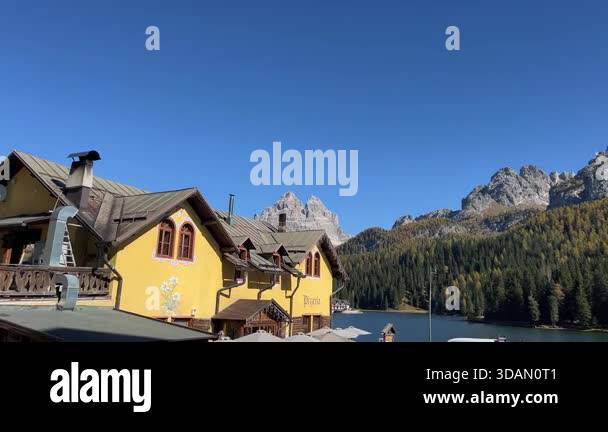 Beautiful view of the Dolomite mountains, with the majestic peaks ...