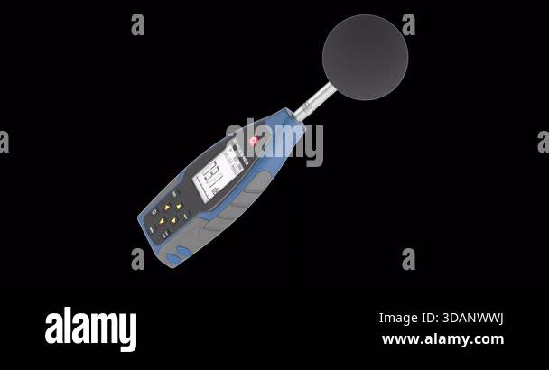 Digital sound level meter rotation animation seamlessly loopable. 3D ...