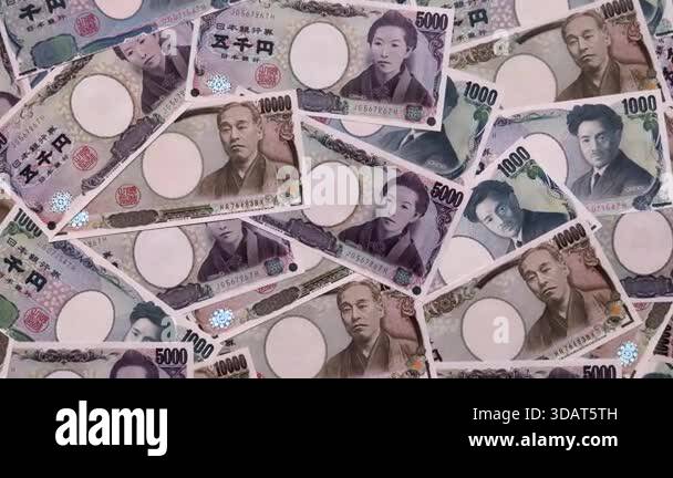 Japan, Japanese yen paper banknotes, money for business, financial ...