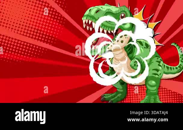 Dinosaur roaring with explosive background effects Stock Video Footage ...