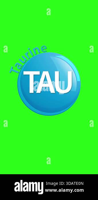 Animated sequence reveals a blue taurine icon, gradually surrounded by ...