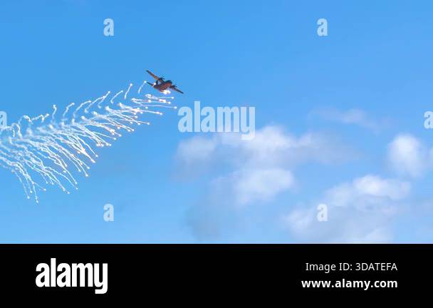 A Lockheed Martin C-130J Super Hercules performs a dynamic flare ...