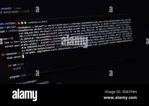 Dark view of a computer screen showing the alarming NO PRIVACY message ...