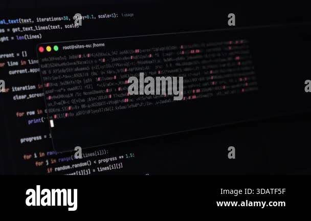Close-up view of a computer terminal with a code conflict message ...