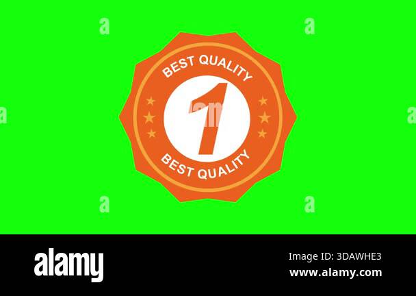 Number One Best Quality Badge Animation Stock Video Footage - Alamy