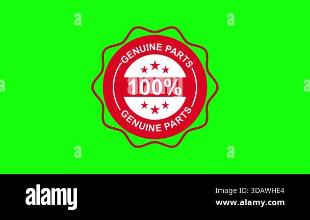 100% Genuine Parts Authenticity Badge Animation Stock Video Footage - Alamy