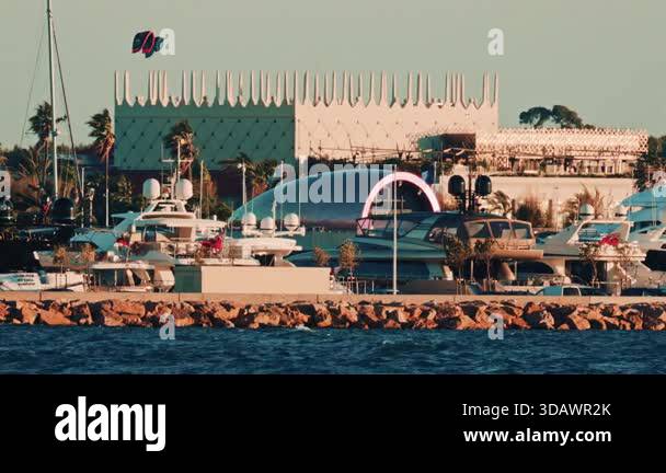 Cannes, France - November 17, 2025: A marina filled with yachts, with a ...