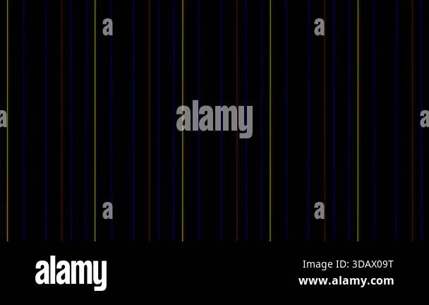 Retro vibe animation with dynamic RGB color bars on a stark black ...