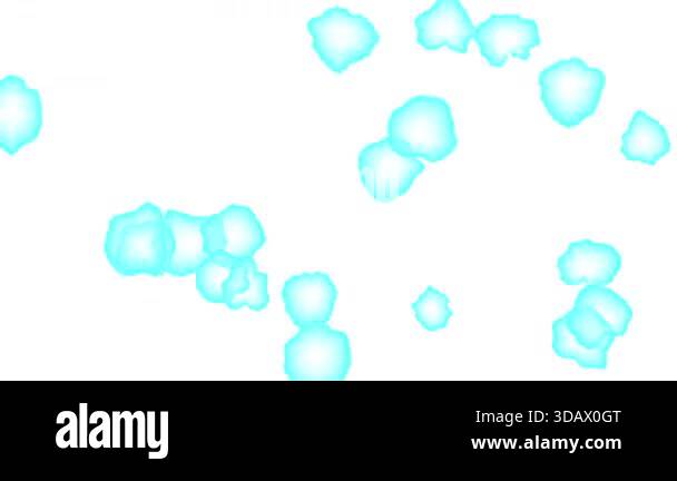 Abstract animated turquoise shapes floating on white background video ...