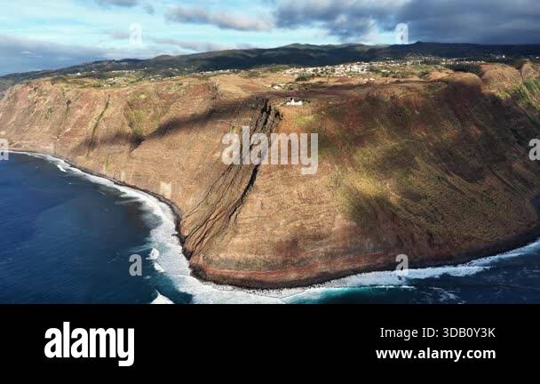Experience the stunning coastal landscape of Madeira. The aerial ...