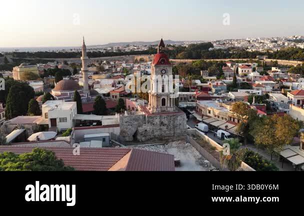 See the city of Rodos Greece from a high vantage point. Glimpse ...