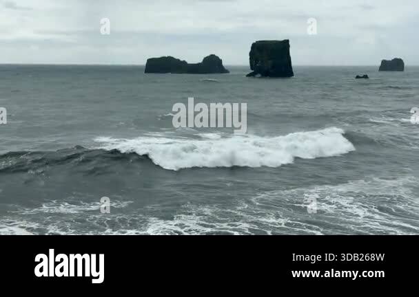 Powerful Ocean Shoreline Scenic Background. High quality 4k footage ...