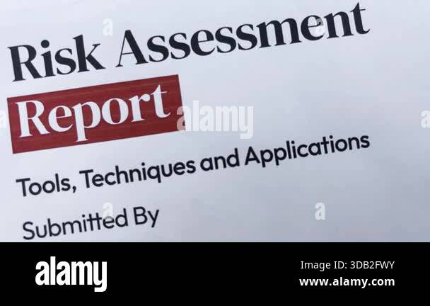 Risk assessment report submission concept 4k footage close up. Business ...