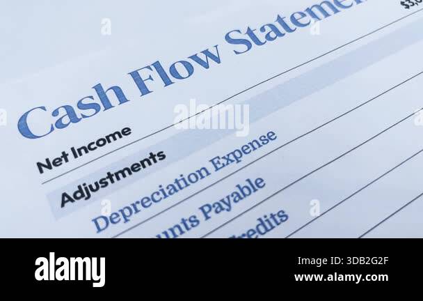Cash flow statement close up 4k footage. Business concept. Net income ...