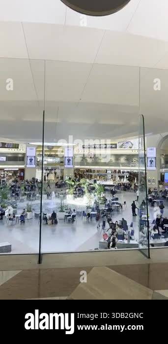 TEL AVIV, ISRAEL- June 15, 2025: People traffic in the hall with gate ...