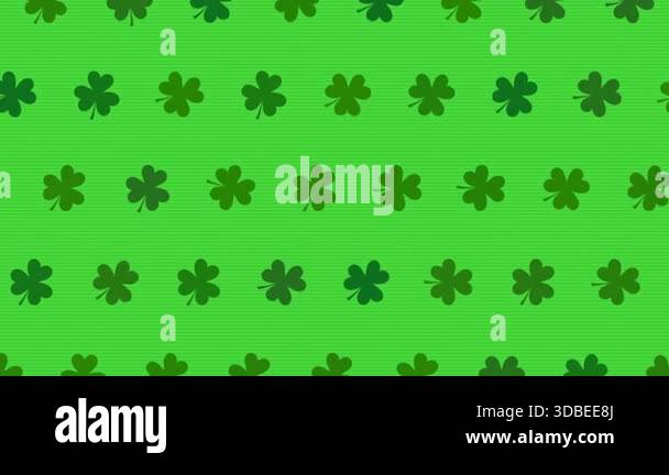flat green clover grid pattern across panel, evenly spaced dark icons ...