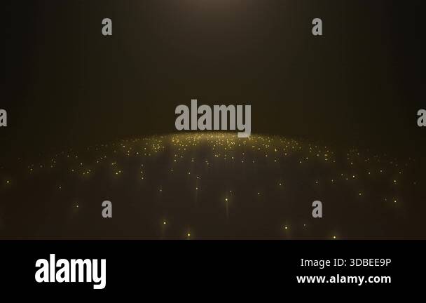 golden particle dome with glowing floating lights and soft halo ...