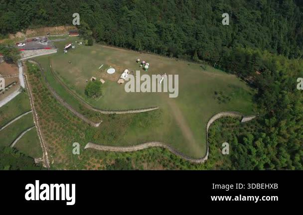 Aerial view of tianmu mountain in shaoxing city, zhejiang province ...