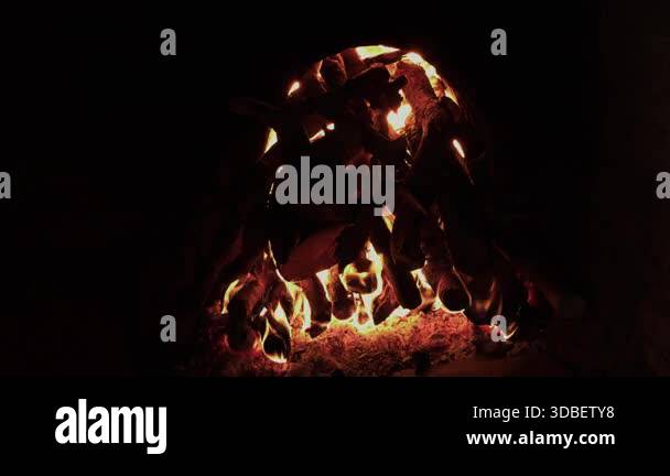 Burning Wood Fire Prepared for Pottery Making Stock Video Footage - Alamy