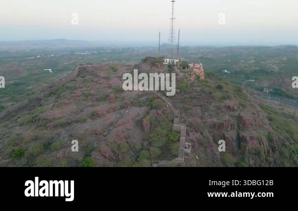 Aerial view of Mehrangarh Fort, This is a large, historic hilltop fort ...