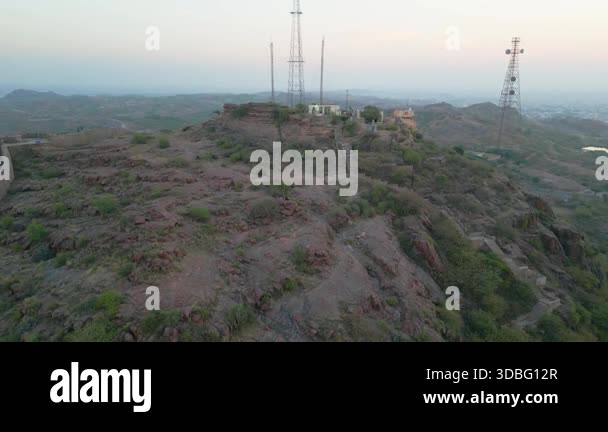 Aerial view of Mehrangarh Fort, This is a large, historic hilltop fort ...