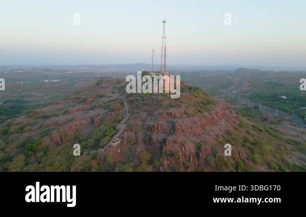 Aerial view of Mehrangarh Fort, This is a large, historic hilltop fort ...