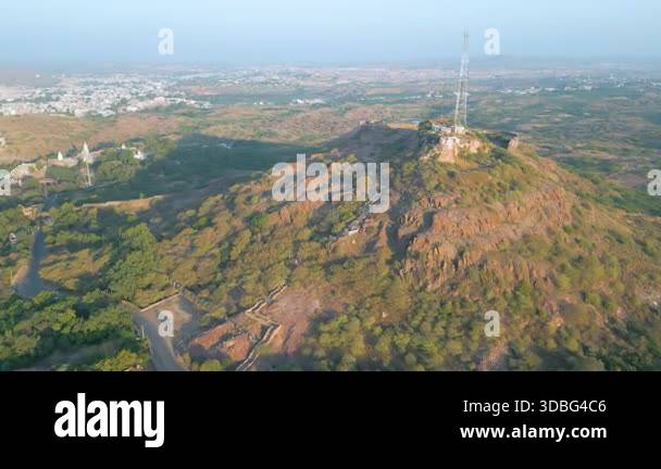 Aerial view of Mehrangarh Fort, This is a large, historic hilltop fort ...