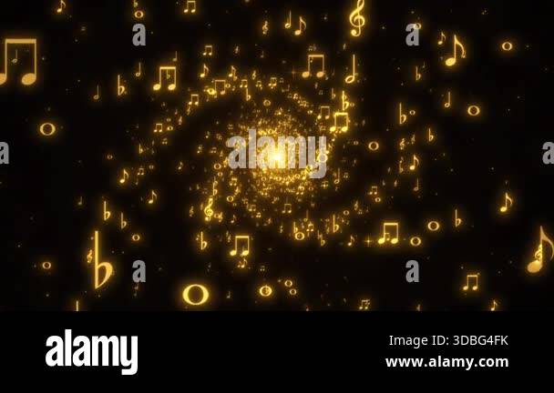 Beautiful golden particle musical note background(After Effects ...