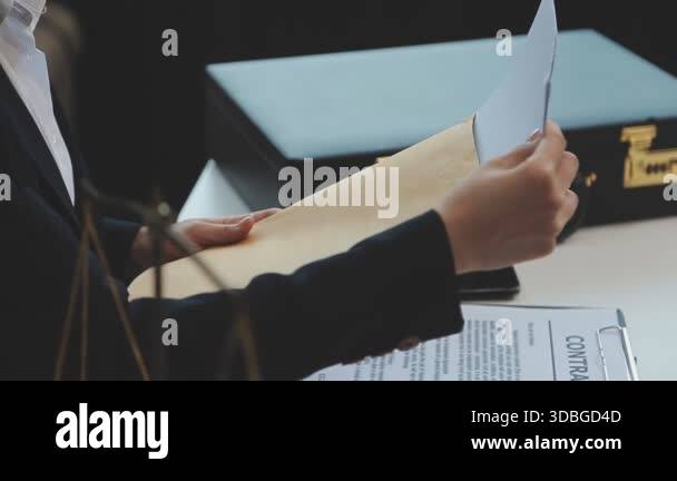 Good service cooperation, Consultation of Businessman and Male lawyer or judge counselor having ...