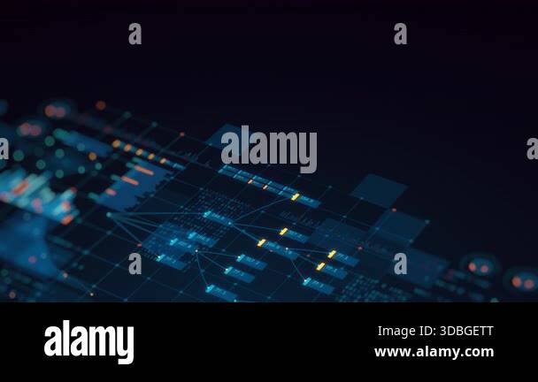 3D render: Abstract financial data analysis background. Digital charts ...