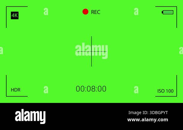 Green Screen Camera Viewfinder Recording Interface Overlay with Digital ...