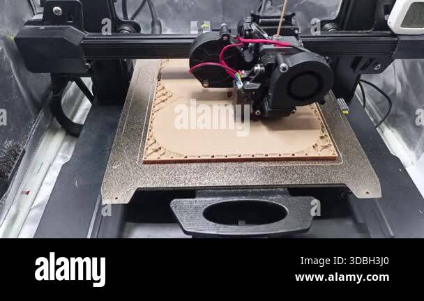 Close-up 3D Printer Additive Manufacturing Process; Detailed close-up ...