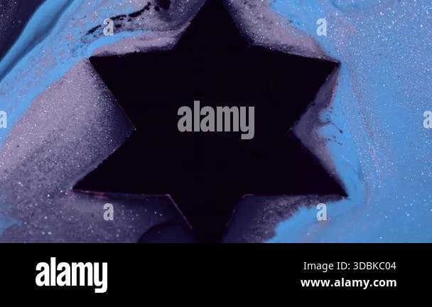Shimmer paint. Geometric star. Blur blue silver color sparkling ...