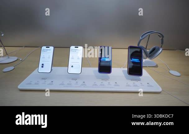 October 2, 2025. Munich, Germany. Apple Store interior featuring new ...