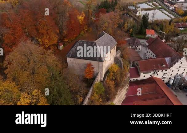 Medieval fortress Schloss Stein an Traun near Stadt Traunreut, Bavaria ...