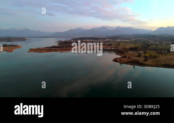 Lake Chiemsee, freshwater lake in Bavaria, Germany, lies near Rosenheim ...
