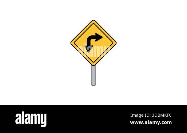 Cartoon style transportation animation illustrating clear yellow ...