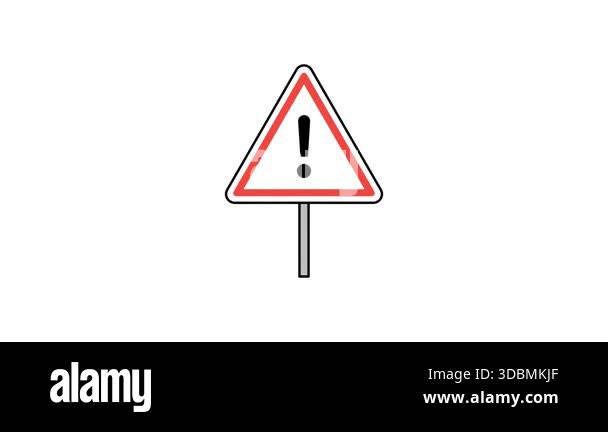 Hazard warning symbol animation Stock Video Footage - Alamy
