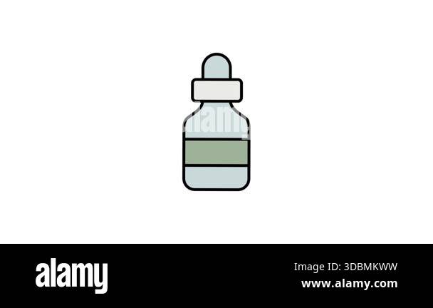 Healthcare liquid medicine animation depicting pastel blue dropper ...