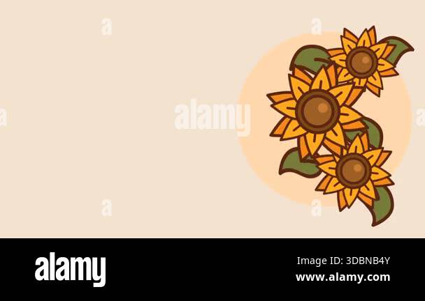 A cluster of leaning sunflowers gathers near a circular glow, their ...
