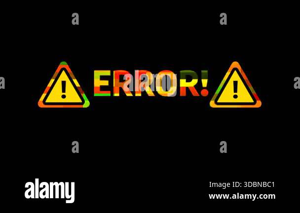 Warning error message flanked by caution icons emphasizing high risk ...